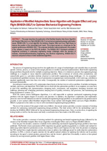 Application of modified adaptive bats sonar algorithm with doppler effect and levy flight (MABSA ...